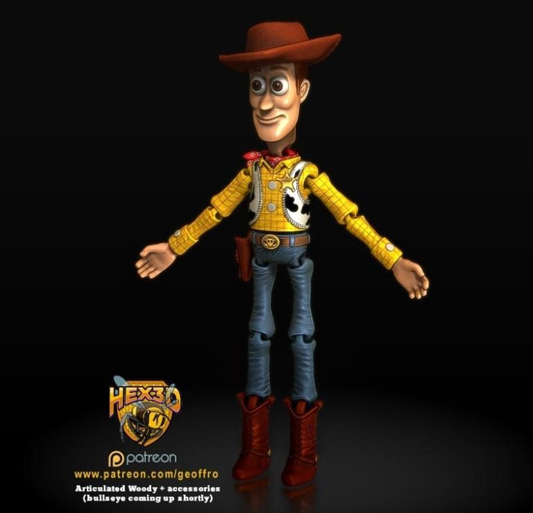 Desire FX 3d models | Toy Story – Woody (Articulated) – 3D Print Model STL