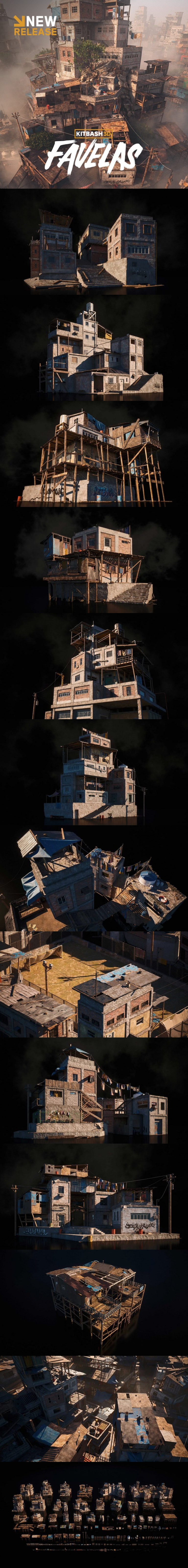 Desire FX 3d models | Favelas – Urban Dystopia – World Kit – KitBash3D