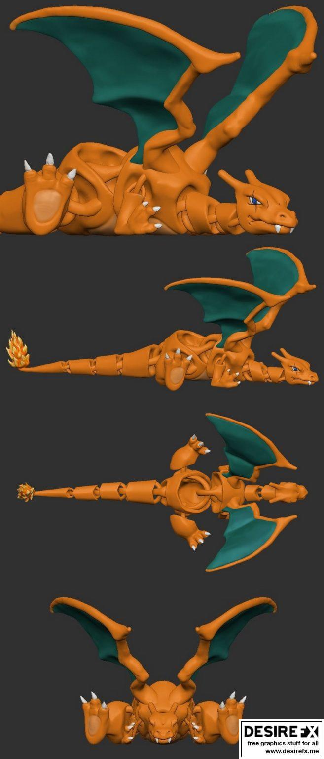 Desire FX 3d models | Flexi Charizard Pokemon – 3D Print Model STL