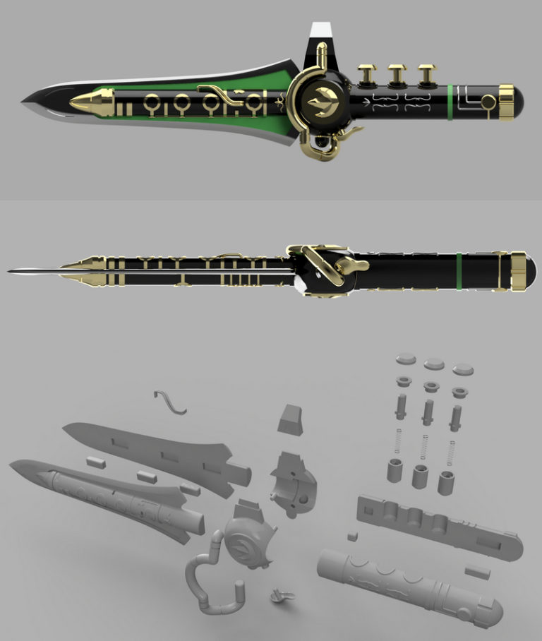 Desire FX 3d models | Green Ranger Dragon Dagger from Mighty Morphin ...