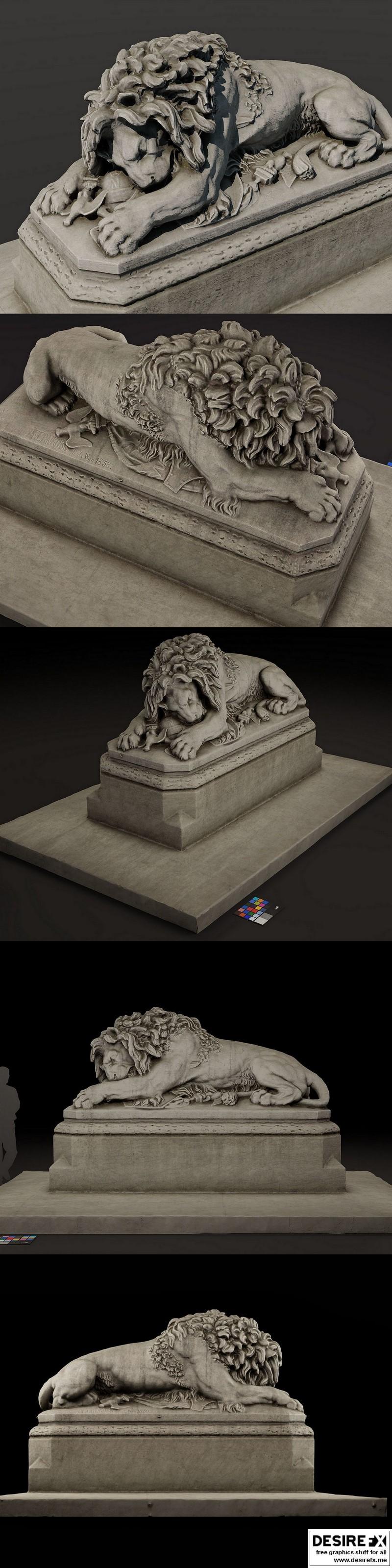 Desire FX 3d models | Lion Statue E PBR 4K