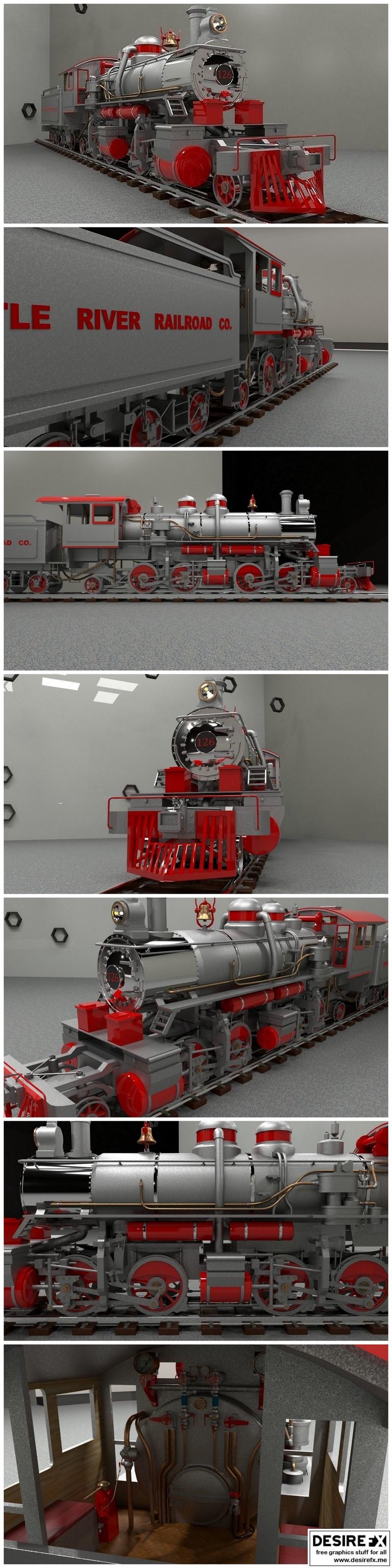 Desire FX 3d models | Little River Railroad 126 steam locomotive