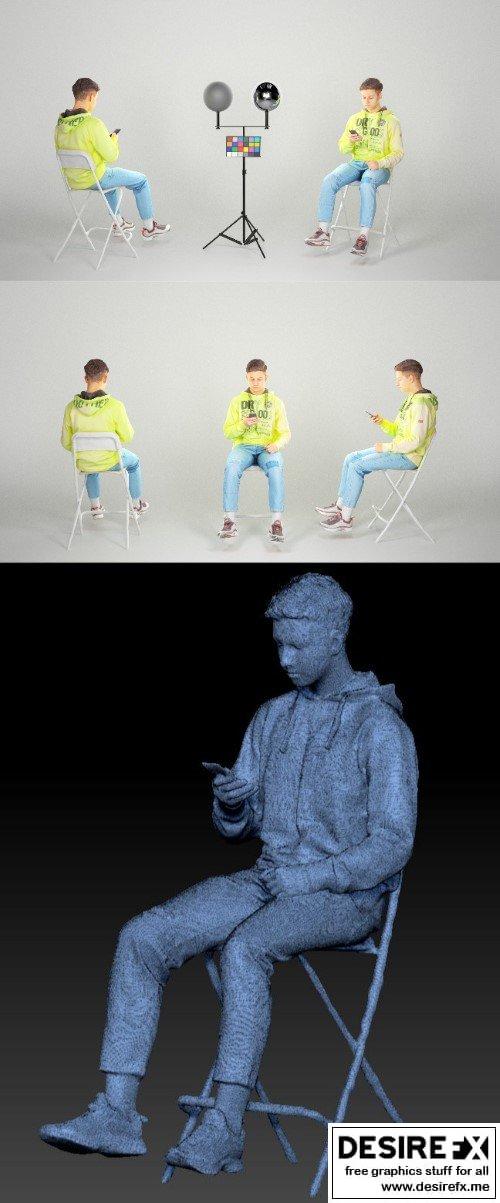 Desire FX 3d models | Man sitting on a chair and typing a message 55 ...