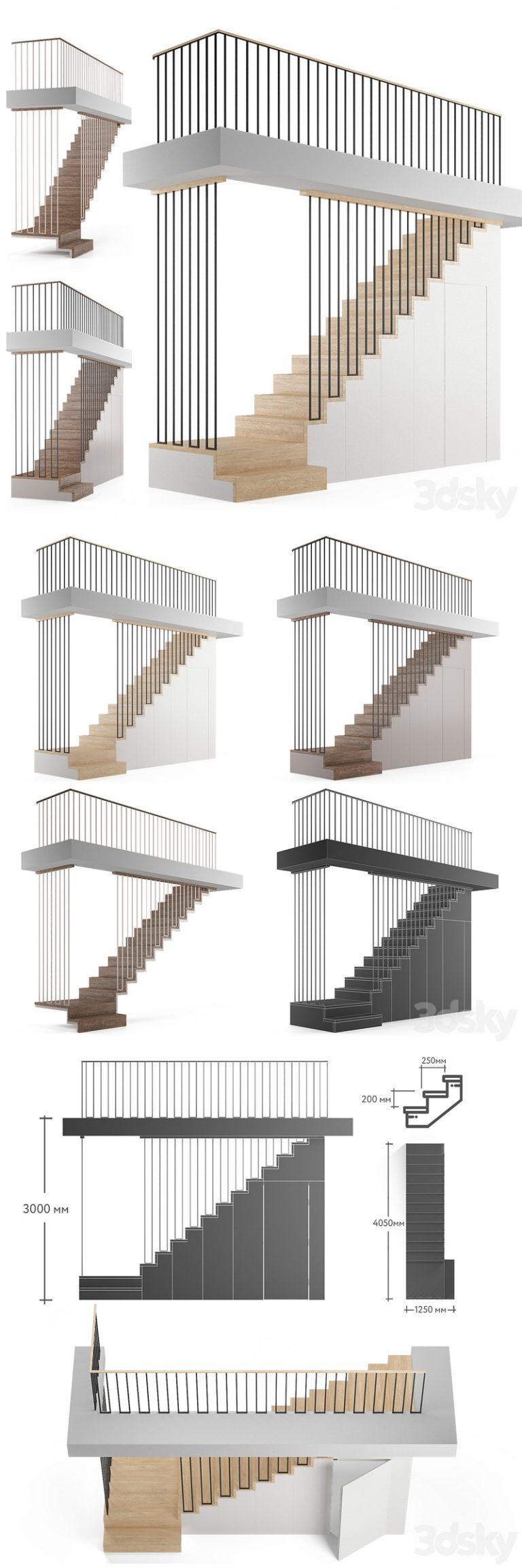 Desire FX 3d models | Staircase With Storage – 3D Model