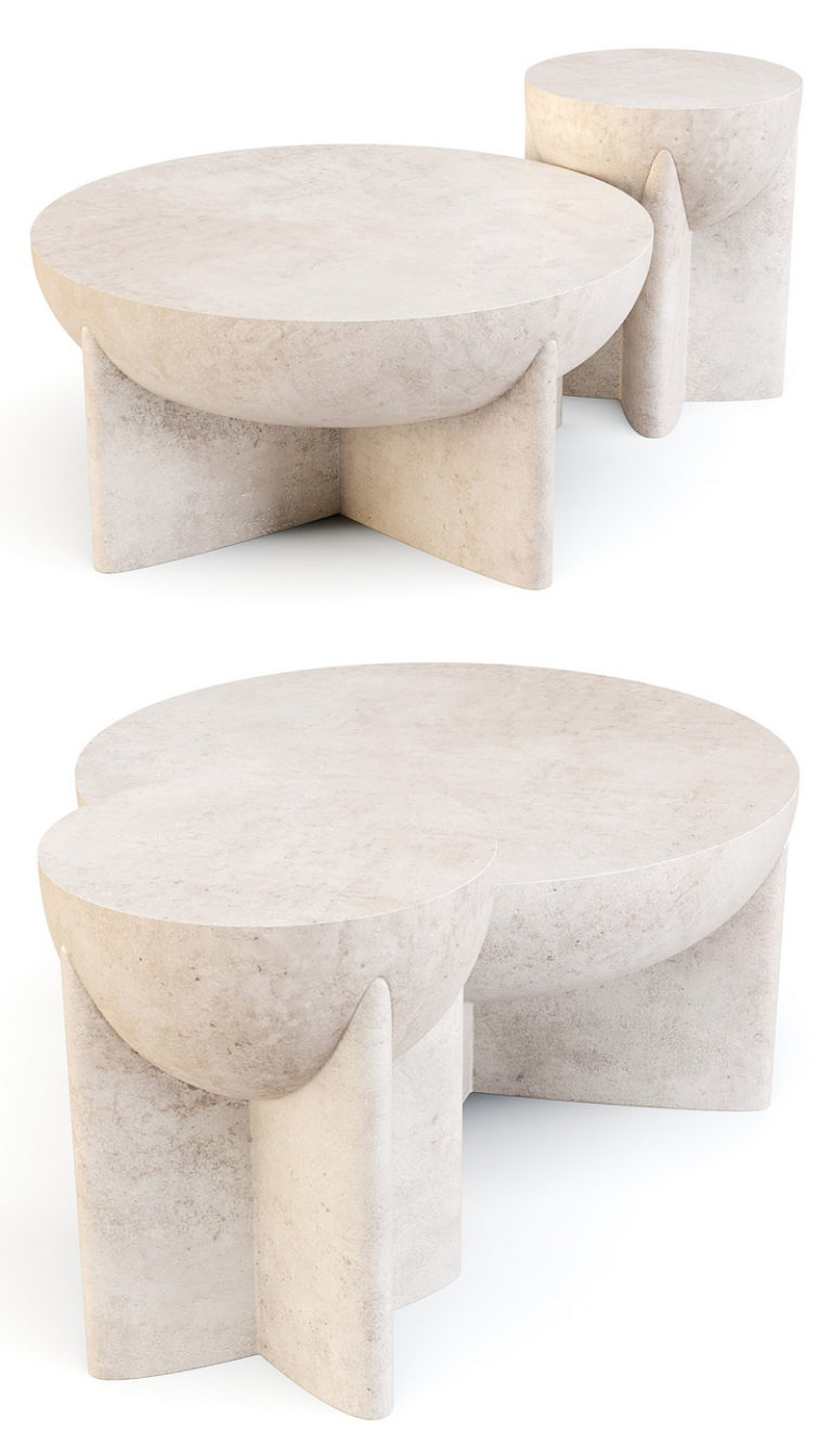 Desire FX 3d models | West Elm Monti Lava Stone Coffee and Side Table ...