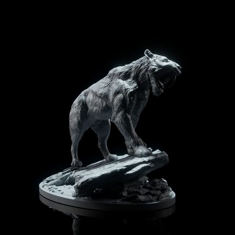 Desire FX 3d models | Smilodon Populator roaring 1-35 scale pre ...