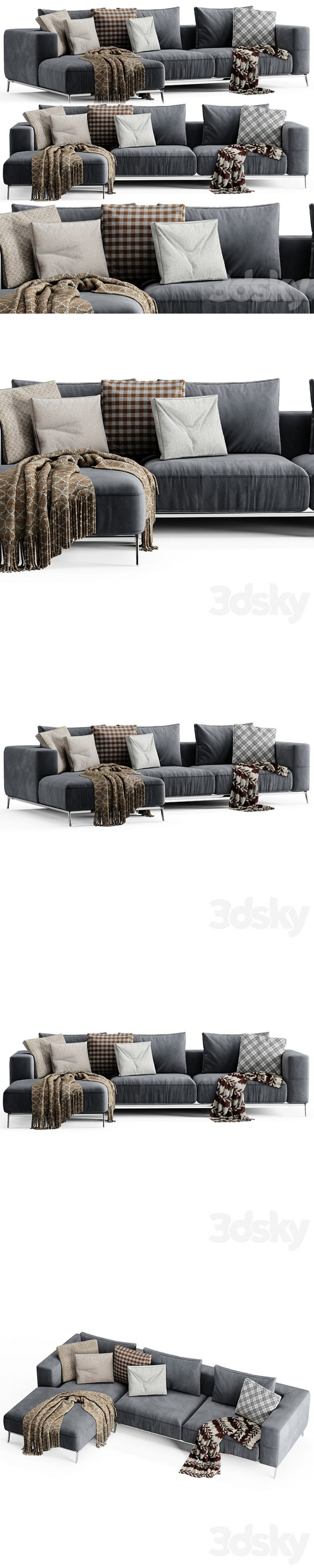 Desire FX 3d models | Flexform Ettore Chaise Longue Sofa 2 – 3D Model