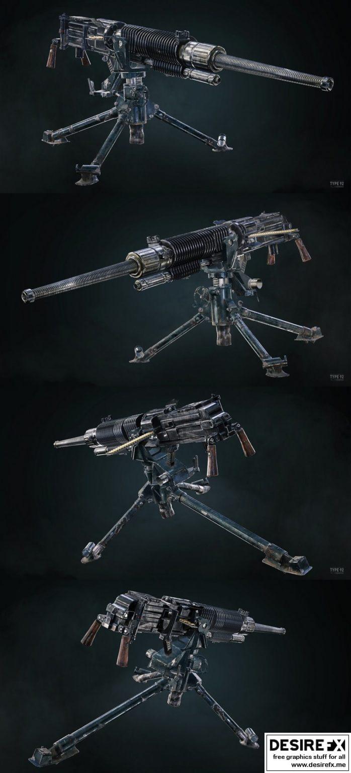 Desire FX 3d models | Type 92 Heavy Machine Gun – 3D Model
