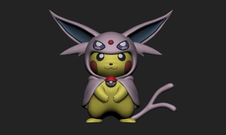 Desire FX 3d models | Pokemon – Pikachu Cosplay Poncho Espeon 3D print ...
