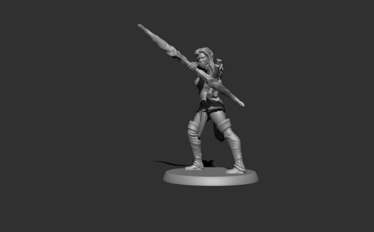 Desire FX 3d models | Tabletop Rpg Female Ranger Miniature 3D print model