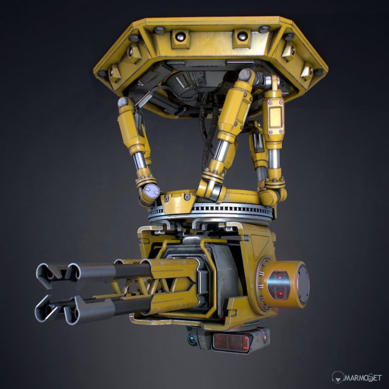 Desire FX 3d models | Sci-Fi Security Turret PBR