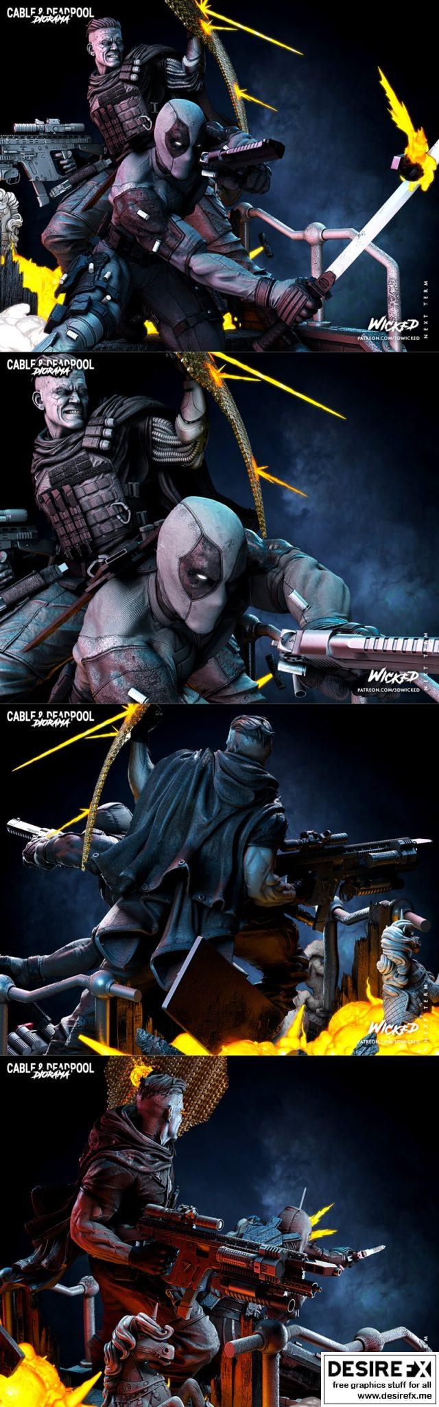 Desire FX 3d models | Wicked – Marvel Deadpool and Cable Diorama ...