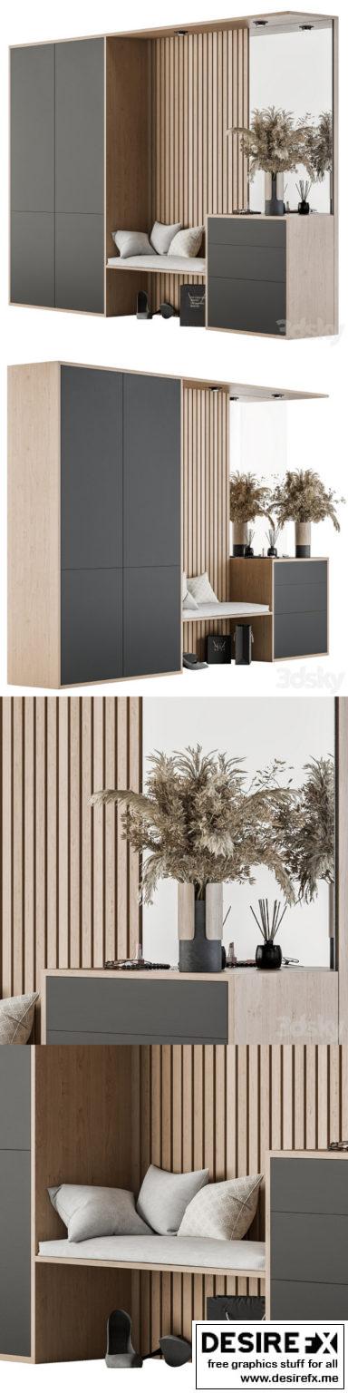 Desire FX 3d models | Hallway 11- Wood and Black Set – 3D Model