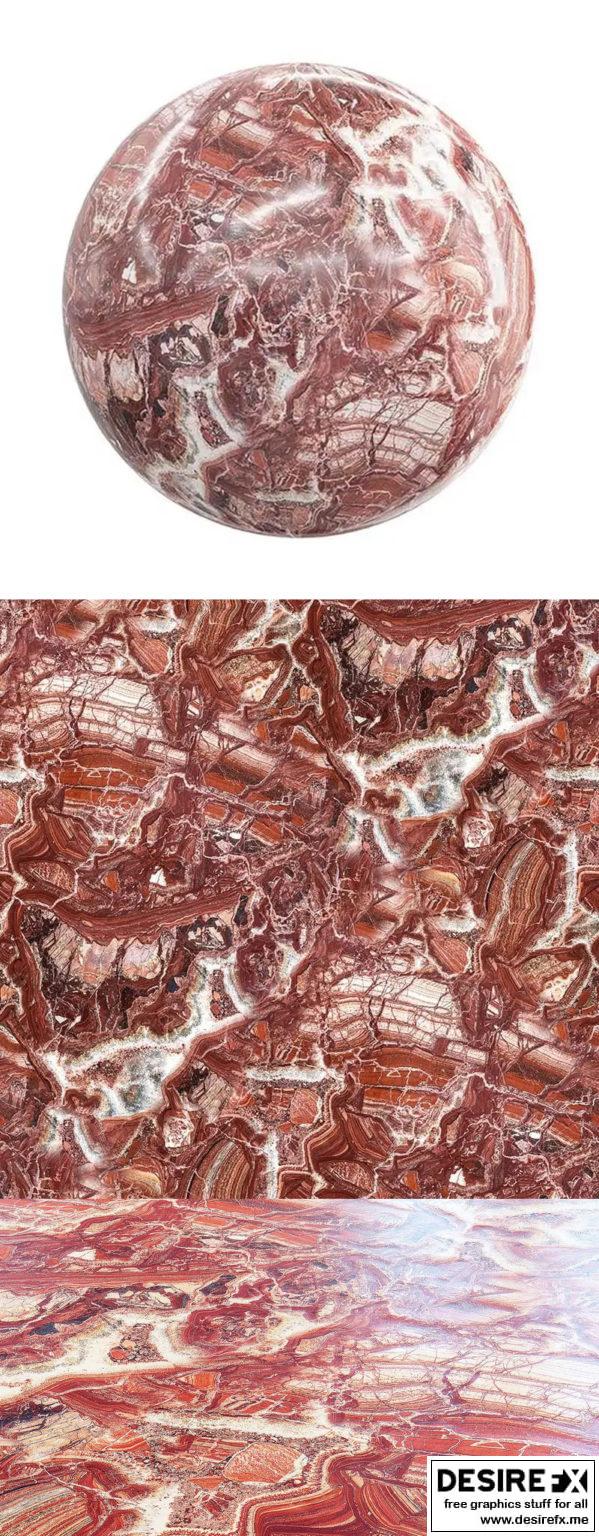 Desire FX 3d models | Red Marble PBR Texture