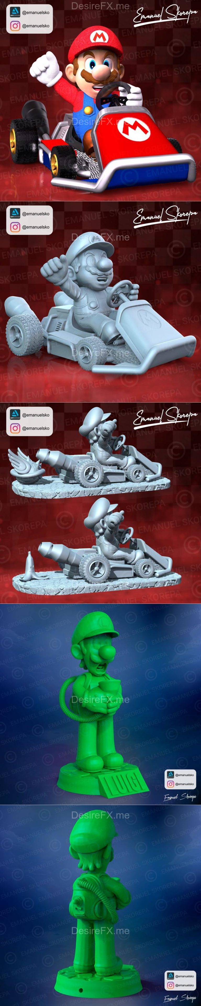 Desire FX 3d models | Mario Kart and Luigi Lamp – 3D Print Model STL