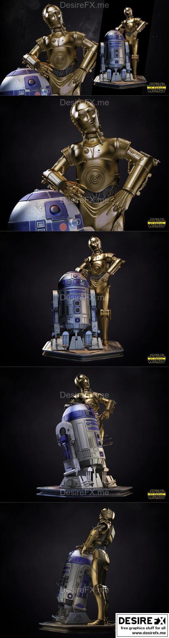 Desire FX 3d models | Star Wars – C3P0 AND R2D2 Sculpture – 3D Print ...