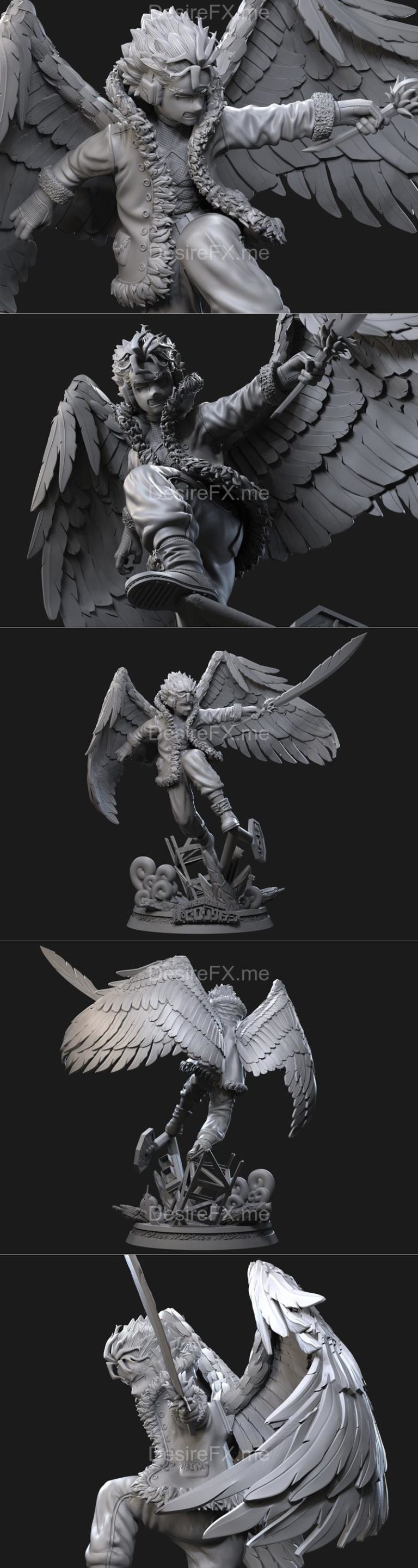Desire FX 3d models | Hawks statue – My Hero Academia – 3D Print Model STL
