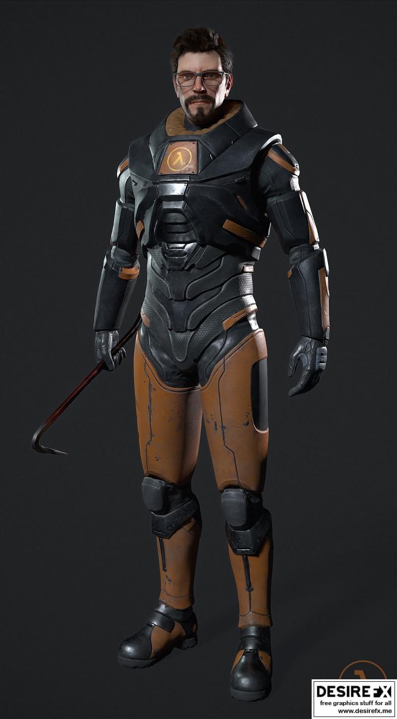 Desire FX 3d models | Gordon Freeman – Half Life 3D Character Fan art