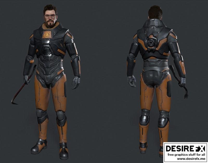 Desire FX 3d models | Gordon Freeman – Half Life 3D Character Fan art