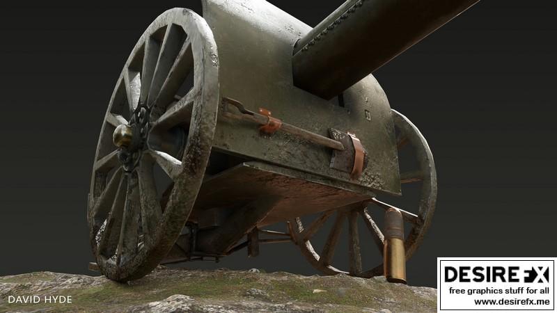 Desire FX 3d models | World War One Artillery Cannon
