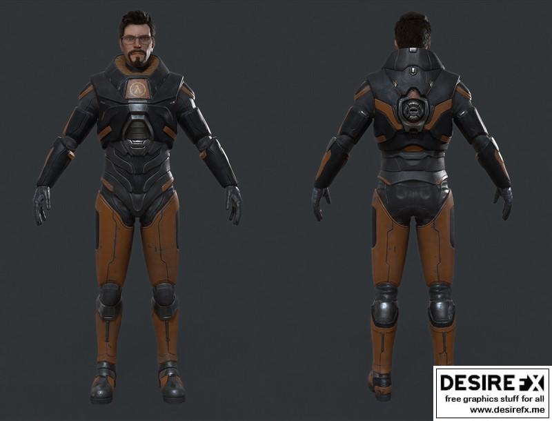 Desire FX 3d models | Gordon Freeman – Half Life 3D Character Fan art