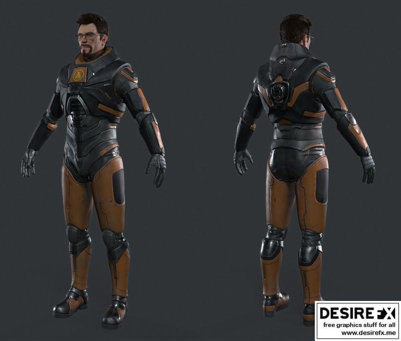 Desire FX 3d models | Gordon Freeman – Half Life 3D Character Fan art