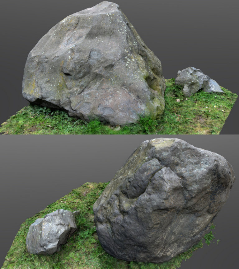 Desire FX 3d models | Rock Boulder Stone in Forest – 3D Model