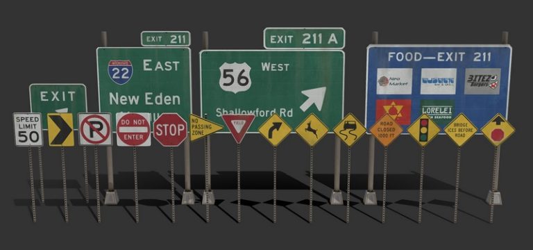 Desire FX 3d models | American Road Sign Pack – 3D Model
