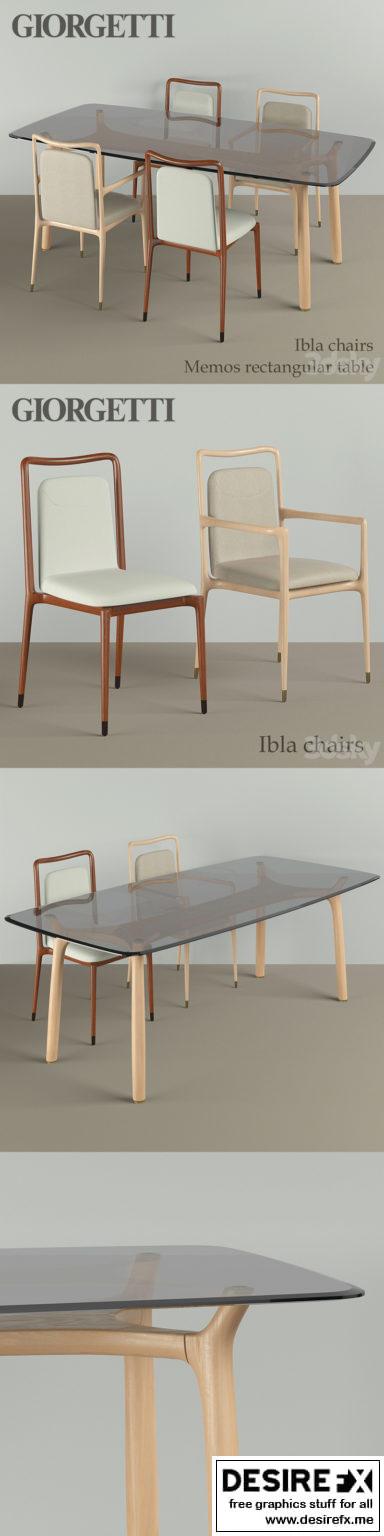 Desire FX 3d models | Giorgetti Ibla Chairs & Memos Rectangular Table ...