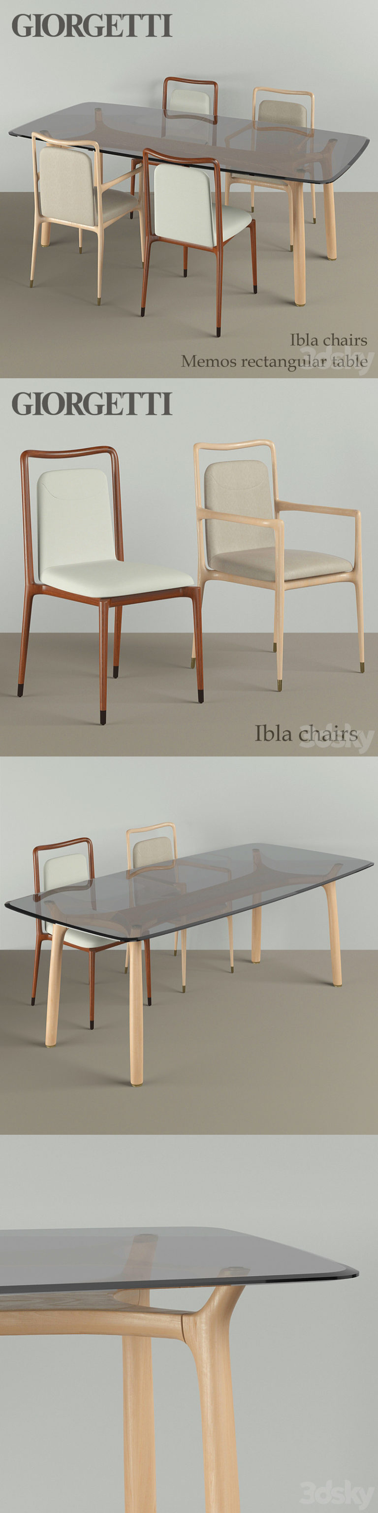 Desire FX 3d models | Giorgetti Ibla Chairs & Memos Rectangular Table ...
