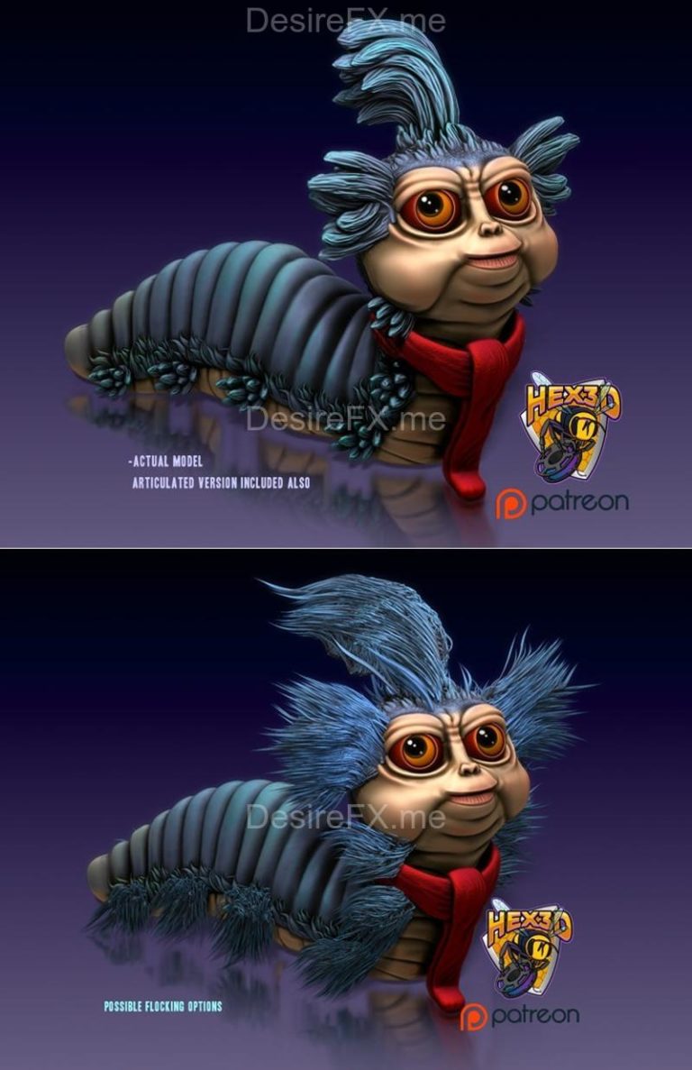 Desire FX 3d models | Hex3D – Ello The Worm – 3D Print Model STL
