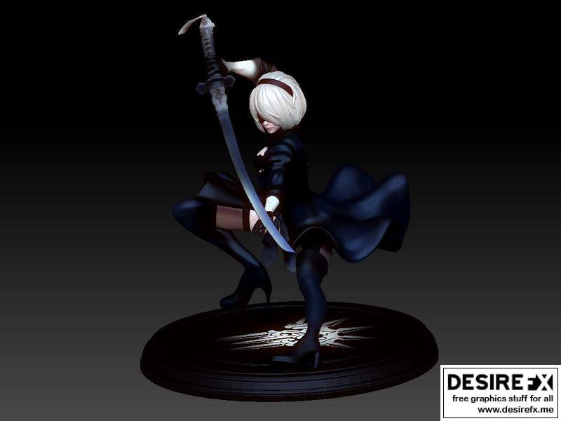 Desire FX 3d models | Nier Automata 2B for 3D print model