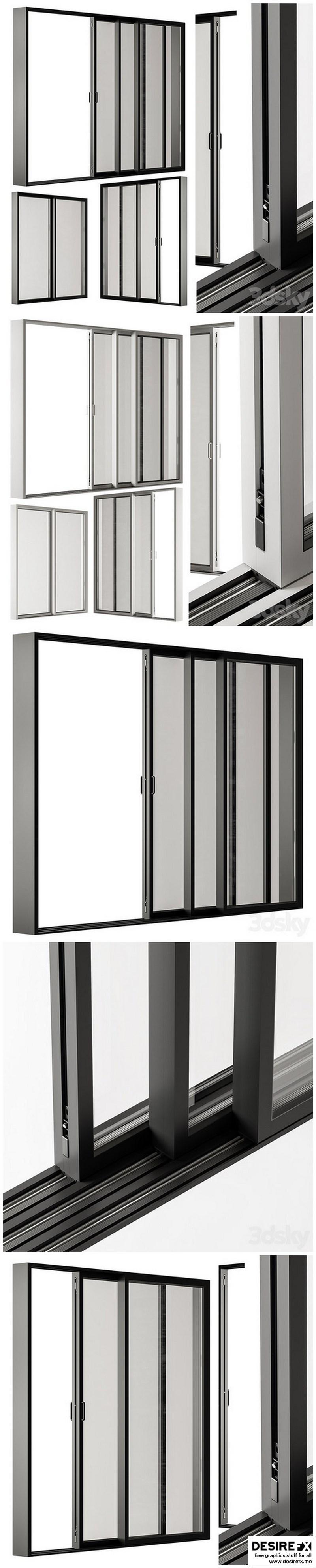 Desire FX 3d models | Sliding Metal Window Set 20 – 3D Model