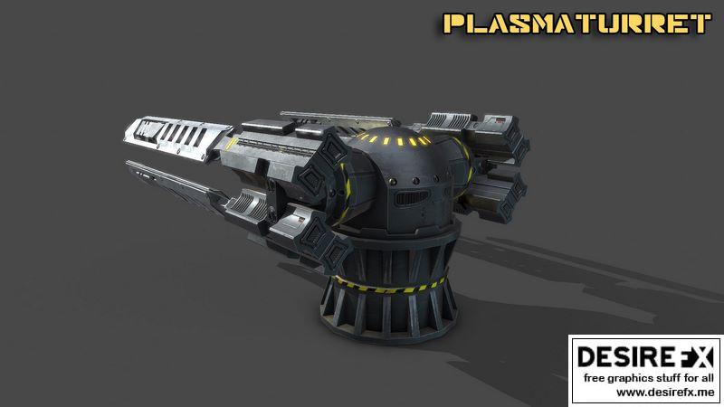 Desire FX 3d models | Spaceship plasma turret Low-poly 3D model