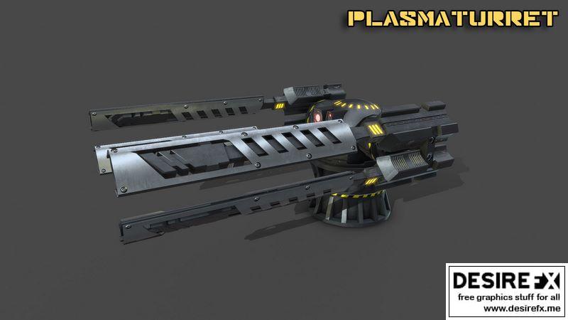 Desire FX 3d models | Spaceship plasma turret Low-poly 3D model