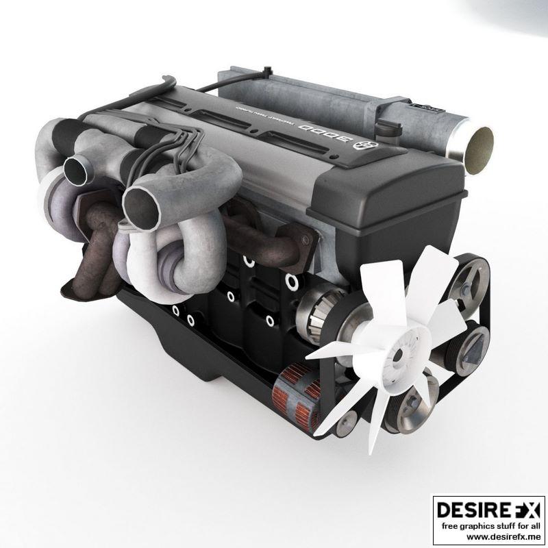 Desire FX 3d models | Toyota 2JZ-GTE Engine Low-poly 3D model