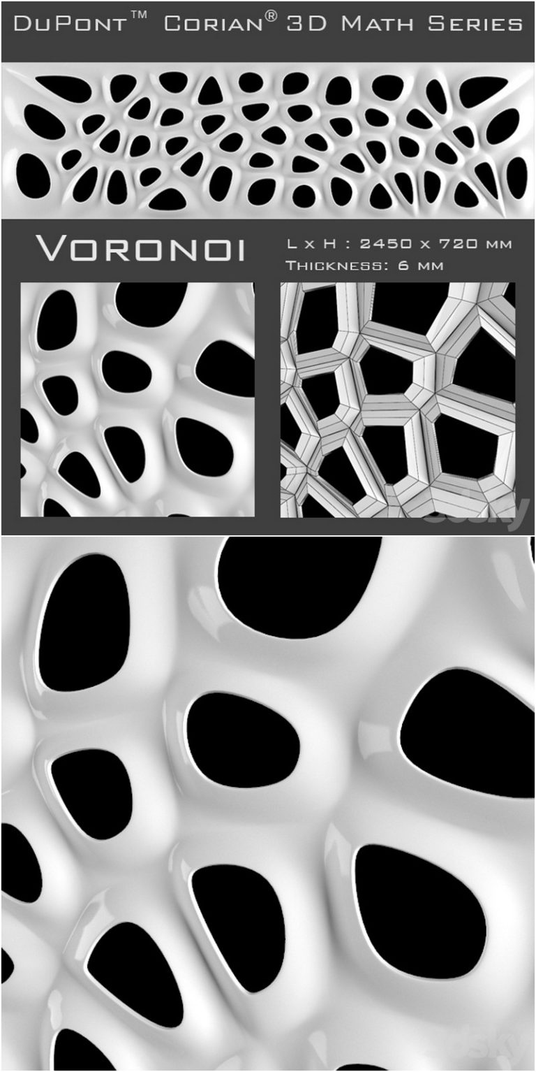 Desire FX 3d models | 3D Panel Corian Voronoi – 3D Model
