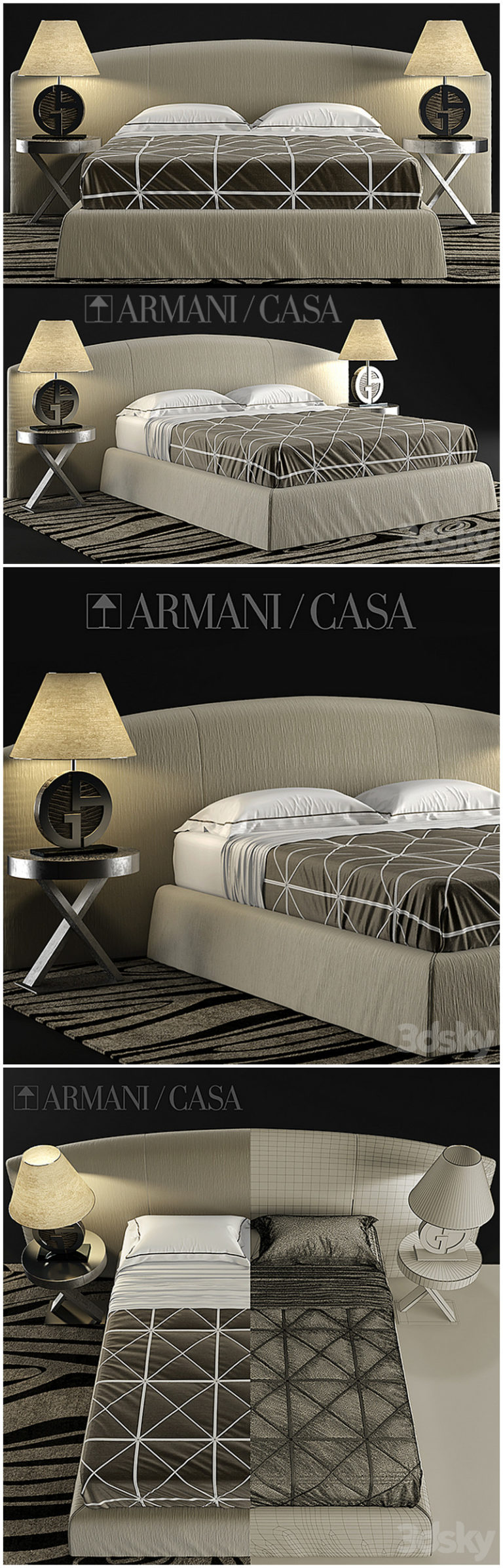 Desire FX 3d models | Bed Armani casa DANDY, CHERIE – 3D Model