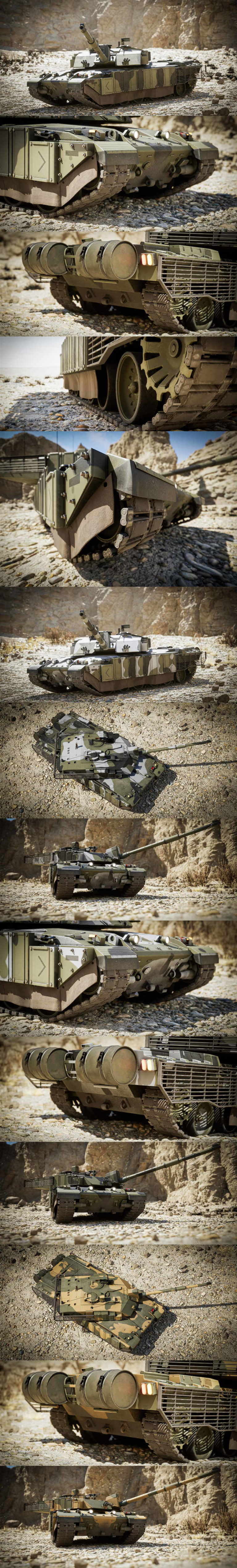 Desire FX 3d models | Challenger 2 – Advanced Tank Blueprint