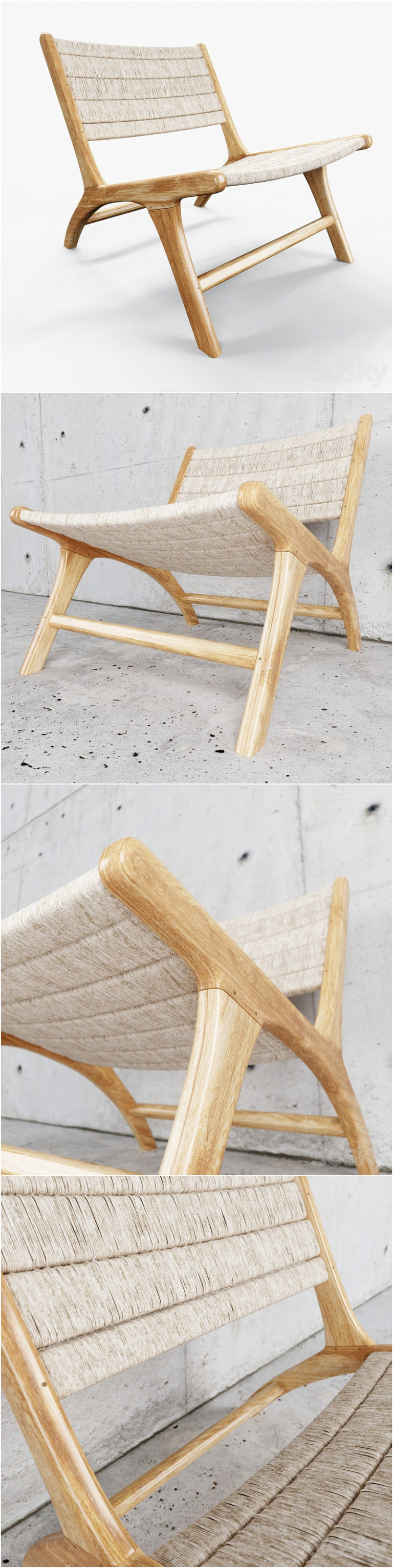 Desire FX 3d models | HKLiving abaca teak lounge chair – 3D Model
