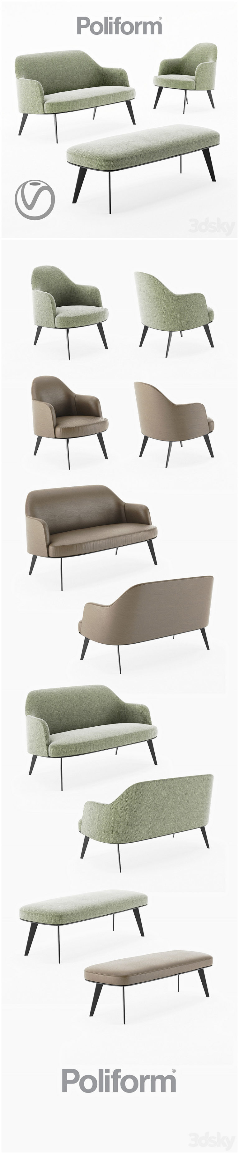 Desire FX 3d models | Poliform Jane Collection – 3D Model