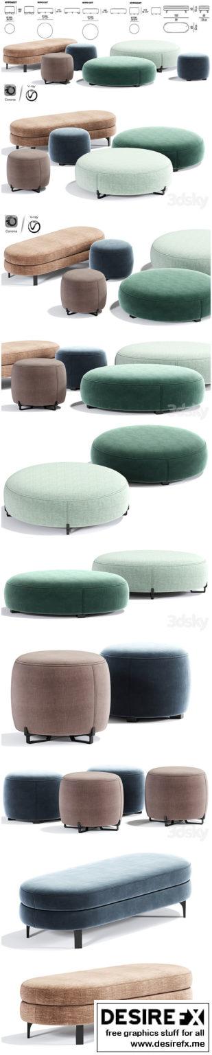 Desire FX 3d models | Poliform New York Pouf Round – 3D Model