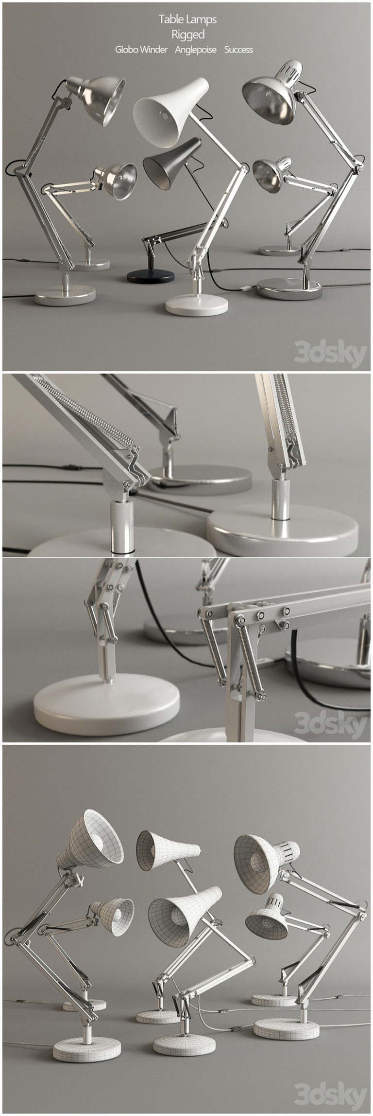Desire FX 3d models | Table lamps (rigged) – 3D Model