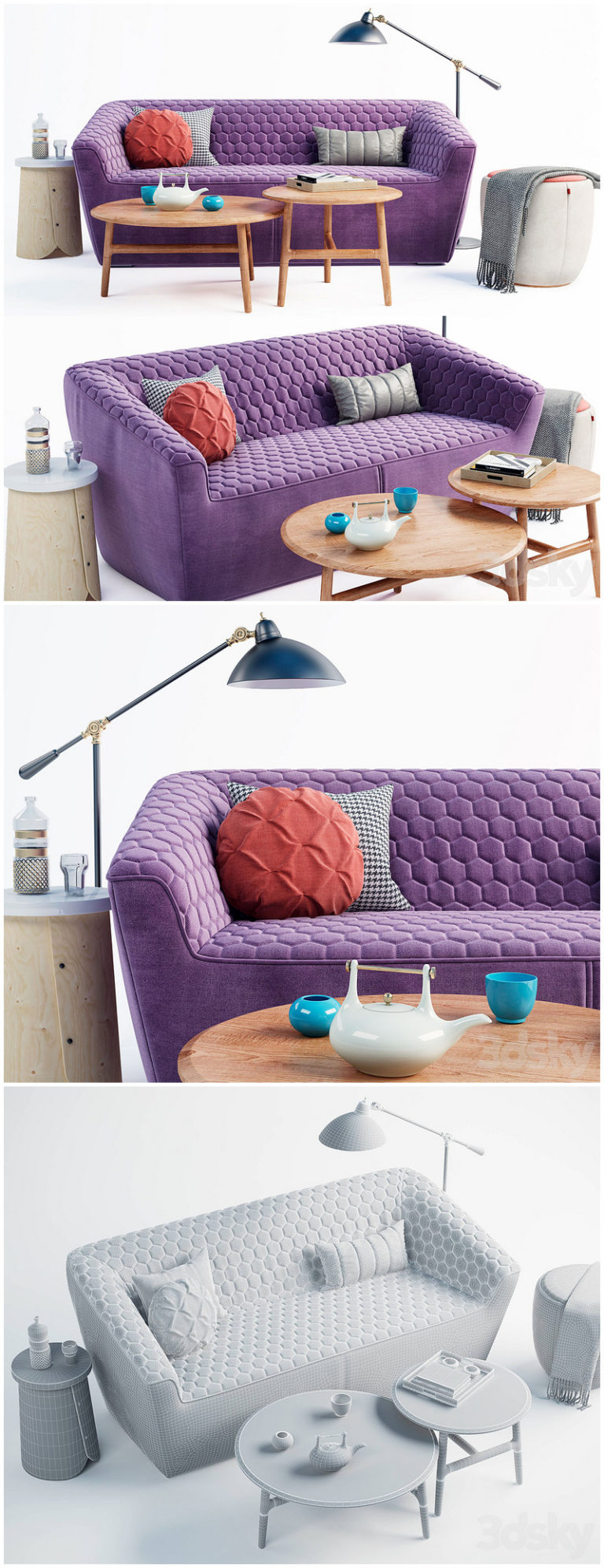 Desire FX 3d models | Tea sofa set – 3D Model