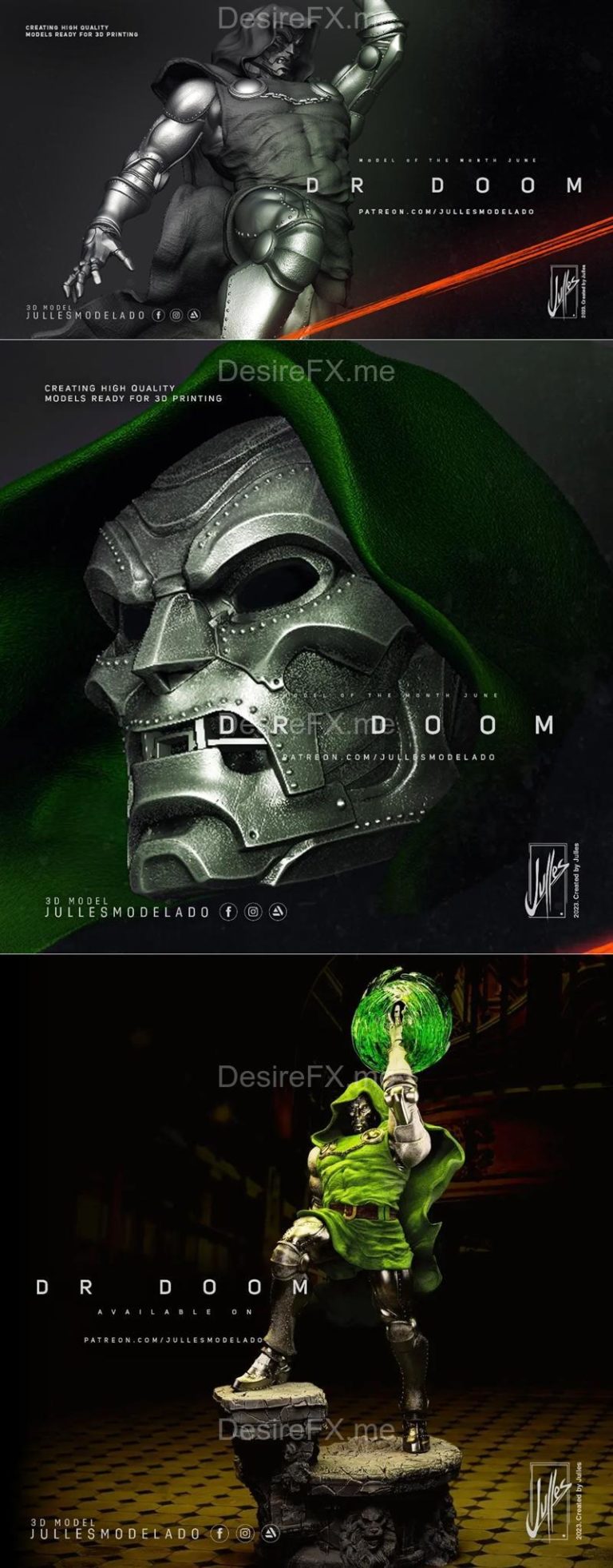 Desire FX 3d models | Doctor Doom By Julles Modelado – 3D Print Model STL