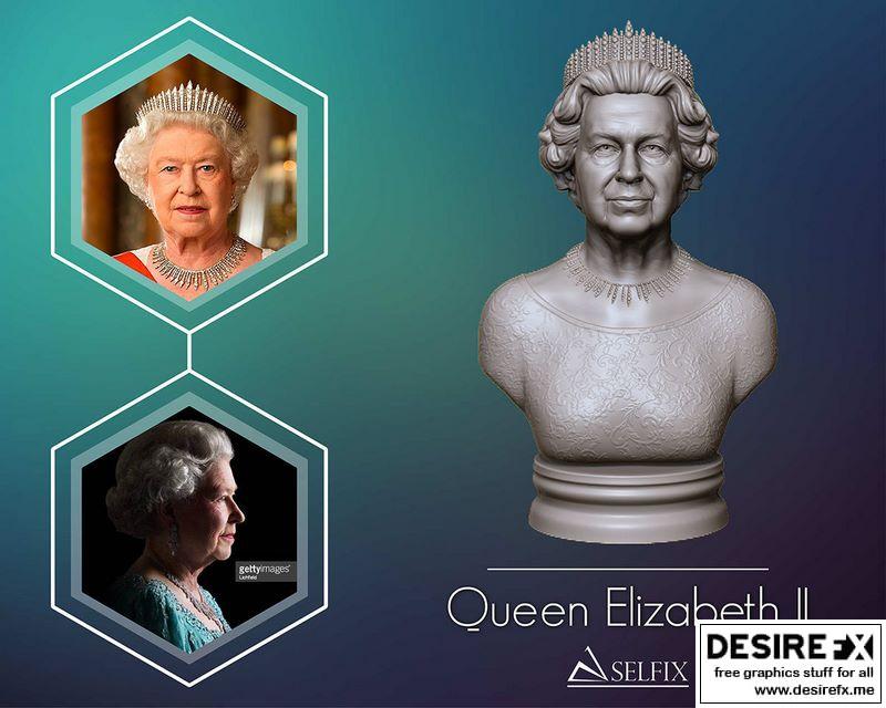 Desire FX 3d models | Queen Elizabeth II Bust 3D print model
