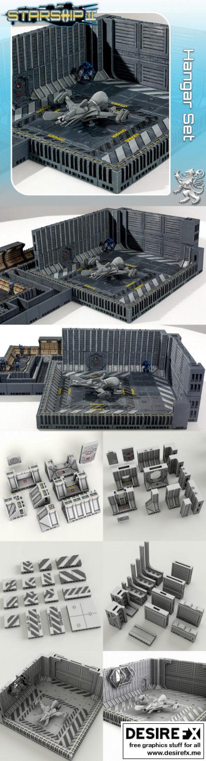 Desire FX 3d models | 2nd Dynasty – Hangar Set – 3D Print Model