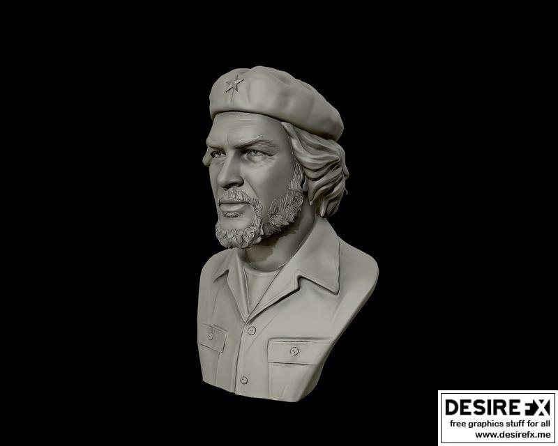 Desire FX 3d models | Che Guevara 3D Portrait Sculpture 3D print model
