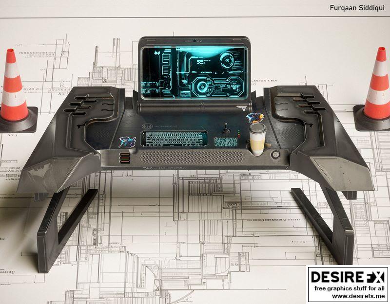 Desire FX 3d models | Sci-fi Stylized Table V1 PBR Low-poly 3D model