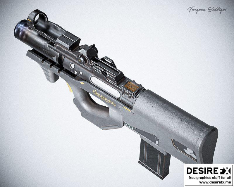 Desire FX 3d models | Sci-fi SMG Nerfed Kaku Peter Edition Low-poly 3D ...